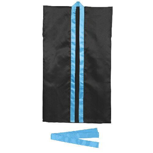 光沢のあるサテンを使ったロングハッピです。、応援や演舞などに最適です。■1100×660mm、ハチマキ：1700×45mm