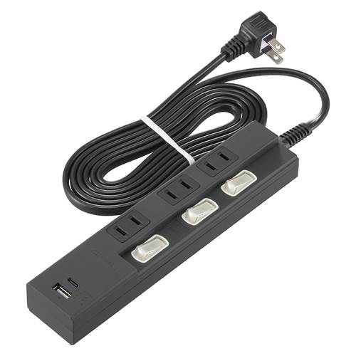 特　徴●USB Type-CはPD（Power Delivery）対応、最大18Wで急速充電●USB差込口はType-C×1、Type-A×1●TypeA+TypeC両方使用時、合計3.4A出力●AC差込口（3口）はLEDランプ付個別スイッ...