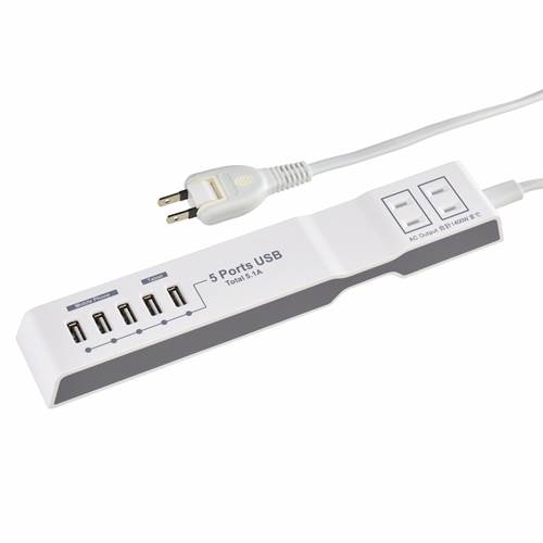 特　徴●モバイル機器を充電！　ACタップにUSBポートが付いています。USB充電ポート5個口＋ACコンセント2個口　Androidスマートフォン/タブレット、iPhone、iPad、モバイルバッテリーなどの充電ができます。●USB過電流保護...