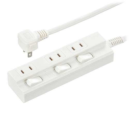 特　徴●個別スイッチで待機電力をカット●ランプレス個別スイッチでスイッチランプを省いてさらに節電●コンセント周りに熱に強いPBT樹脂使用の難燃・耐熱ボディ●丈夫な二重被ふくコード●壁に沿ってすっきり配線できるL型プラグ（耐トラッキング絶縁カ...