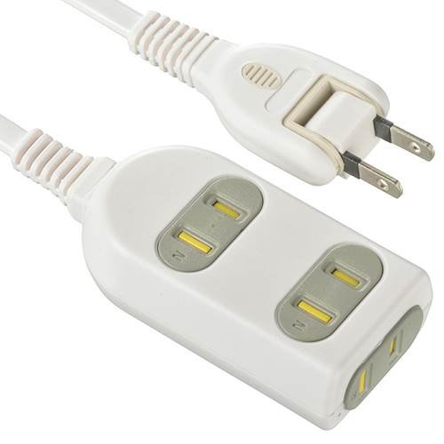 特　徴●コードに折り跡がつきにくい●ほこり防止シャッター付で安全●消費電力合計1500ワットまで●二重被ふくコード●便利な180°回転プラグ●トラッキング防止（耐熱性ユリア樹脂、トラッキング防止絶縁カバー）仕　様■定格15A 125V 15...