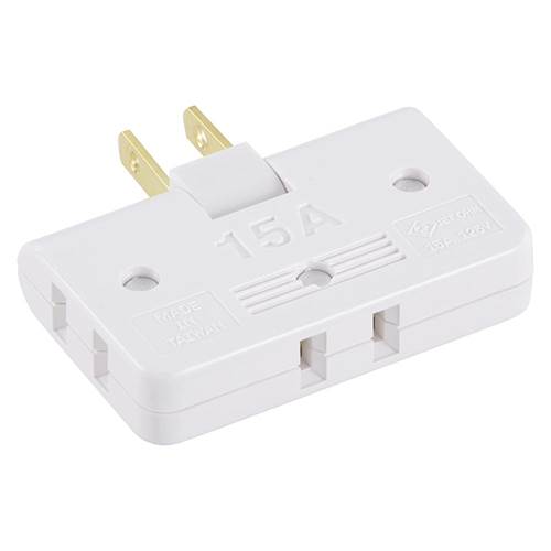 特　徴●1つのコンセントを3分配●フリープラグ（可動式）●本体カラーはホワイト仕　様■コンセント：3個口■15A 125V 合計1500ワットまで