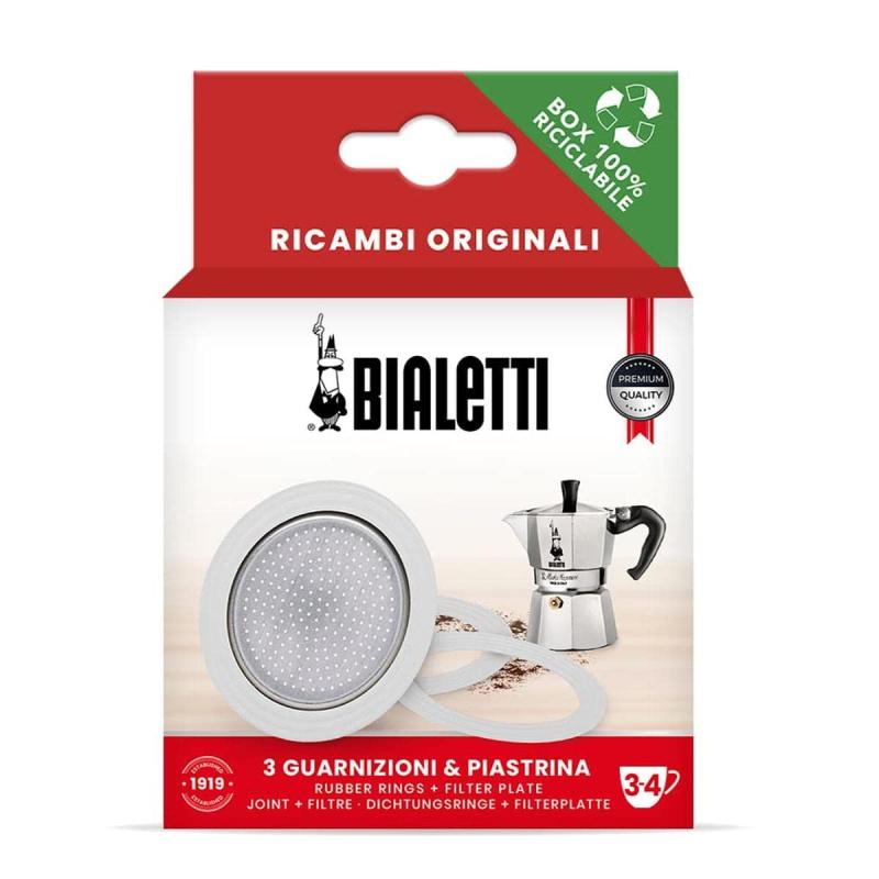 Bialetti(ビアレッティ)交換用ガスケットとフィルタープレート。モカポット用。