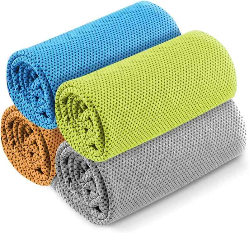 (Pellforia) 冷却タオル 冷感タオル 熱中症対策 30cm×100cm 【4枚セット】 何度も使える クールタオル 瞬間冷却タオル✅使い方はとってもカンタン。水に浸して適度に絞って振るだけで接触冷感✅乾いたら再度水に浸せば何度でも...