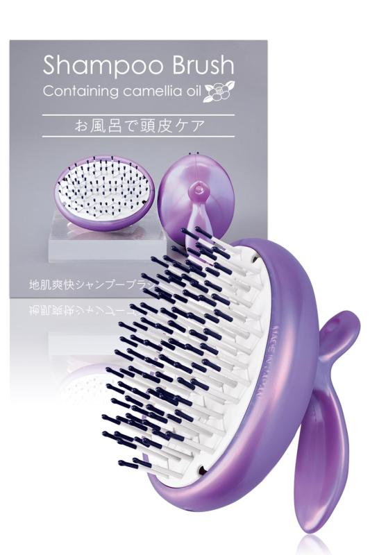 コモライフ 地肌爽快 シャンプーブラシ シャンプー ブラシ スカルプブラシ ヘッドスパ ヘッドマッサージ 頭皮ケア 頭皮 マッサージ スカルプケア 椿オイル含浸 水切り穴付き ヘキサゴン設髪が絡まりにくく、地肌までしっかり洗えるシャンプーブ...
