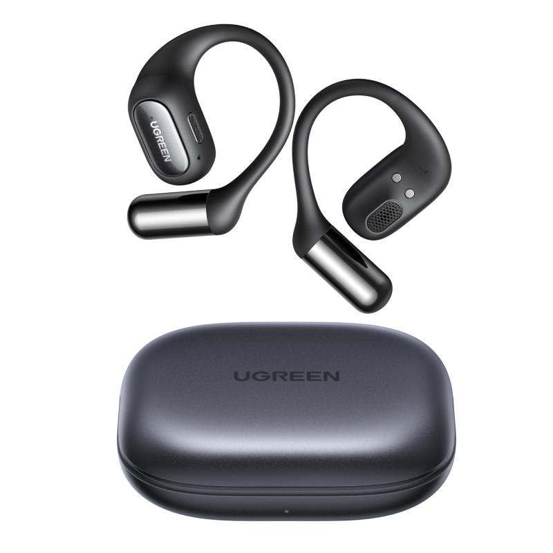 UGREEN FitBuds Bluetooth 6.0 ワイヤレス オープンイヤー型イヤホン【 18mmチタニウム製ドライバー / 合計28時間再生 / 4マイクノイキャン技術 / IPX5防水】Hi-Fi音質 DNNノイキャン 2台デバ...