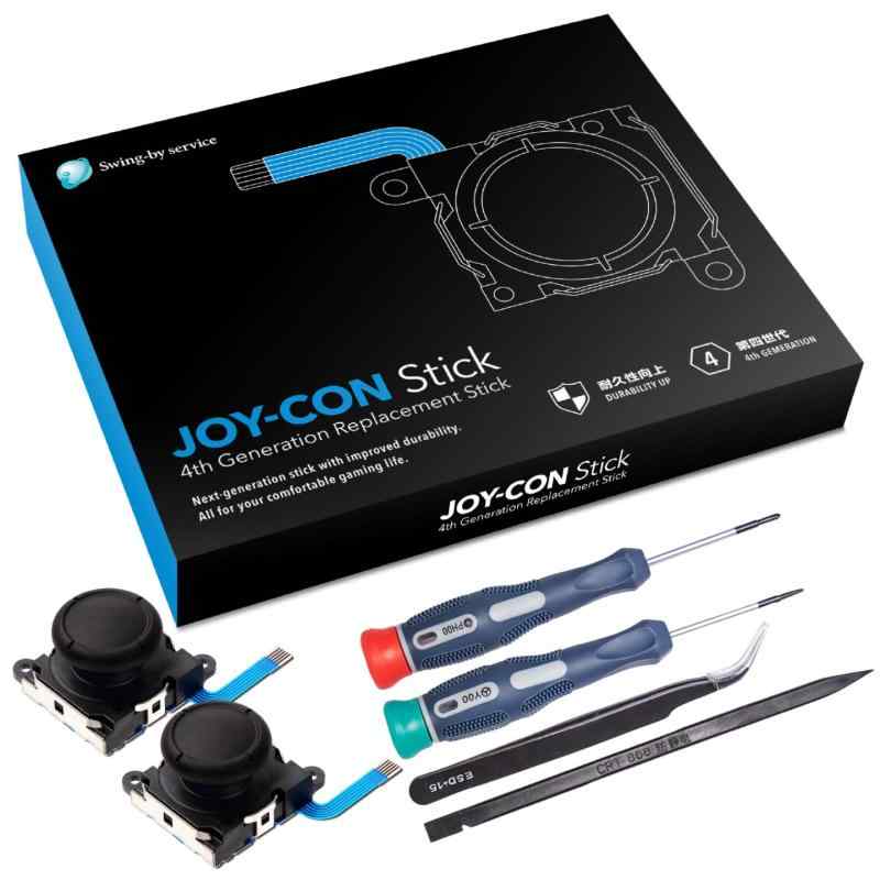 【サクラチェッカー合格 国内修理店商品・第四世代】スイッチ Joy-Con 左右スティック修理キット（修理マニュアル付き）Switch / Switch 有機ELモデル対応 Swing-by serviceオリジナル修理キットスティック補正...