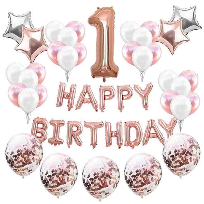 YWSHF 風船 誕生日 飾り付け キラキラ 1歳 パーティー 装飾 バースデー 飾り バルーン セット
