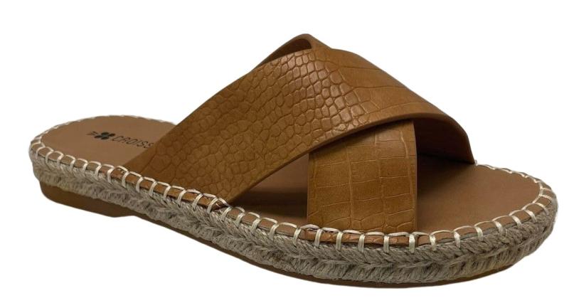 [クロワッサン] サンダル クロスベルトサンダルスムース レディース CR4601アッパー:合成皮革/ソール:麻・合成底