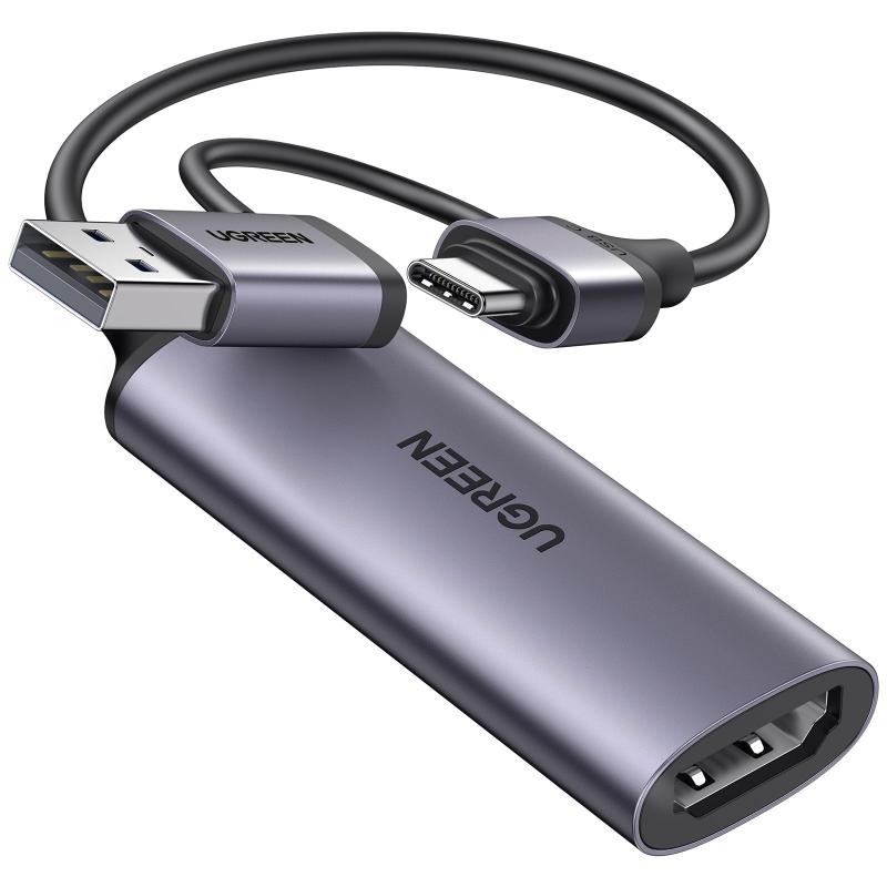 UGREEN HDMI キャプチャーボード 1080P 60FPS 4K入力 ビデオキャプチャー 2in1 USB Type C Thunderbolt 4 小型軽量 ゲーム実況生配信 ビデオ録画 ライブ会議 Switch PS5 Xbox...