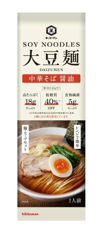 キッコーマン食品 キッコーマン 大豆麺 中華そば 醤油 4食 そば うどん そうめん パスタ ラーメン 92g×4個原材料:【めん】大豆粉（大豆（分別生産流通管理済み））（国内製造）、小麦粉、小麦たん白、でん粉、しょうゆ、食塩、こんにゃく粉...