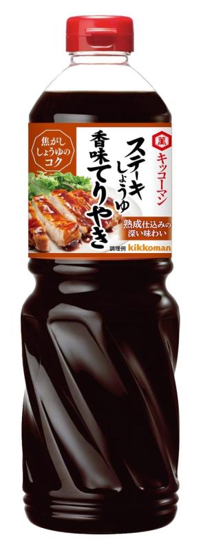 キッコーマン食品 ステーキしょうゆ 香味てりやき 1190g原材料：ぶどう糖果糖液糖（国内製造）、しょうゆ（大豆・小麦を含む）、砂糖、醸造酢、みりん、食塩、にんにく、しょうが、オニオンパウダー、にんにくエキス、ガーリックパウダー、粉末しょう...