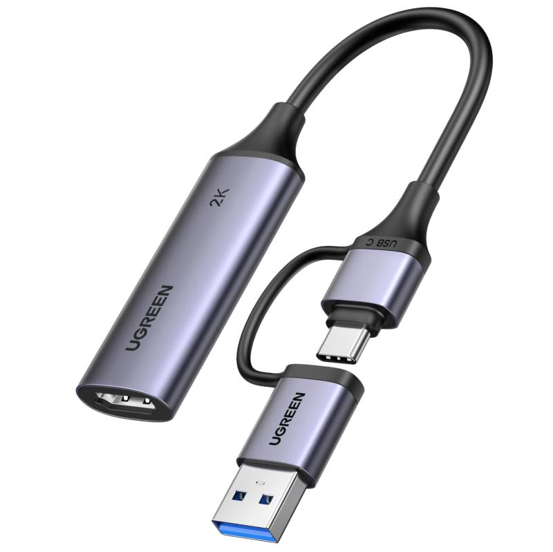 UGREEN 2K@30Hz HDMI キャプチャーボード 4K入力 ビデオキャプチャー 2in1 USB3.0 Type C 小型軽量 ゲーム実況生配信 ビデオ録画 ライブ会議 Switch switch2 Xbox PS4 PS5 OB...