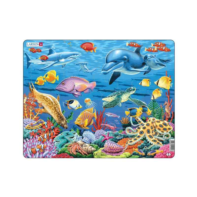 Larsen Coral Reef, Sealife Puzzle (35 Piece)【LARSENのパズル】【海の生き物たち】【35ピース】イルカやサメ、綺麗な珊瑚礁が描かれたジグソーパズルです。60年以上にわたり世界中で愛されているパ...