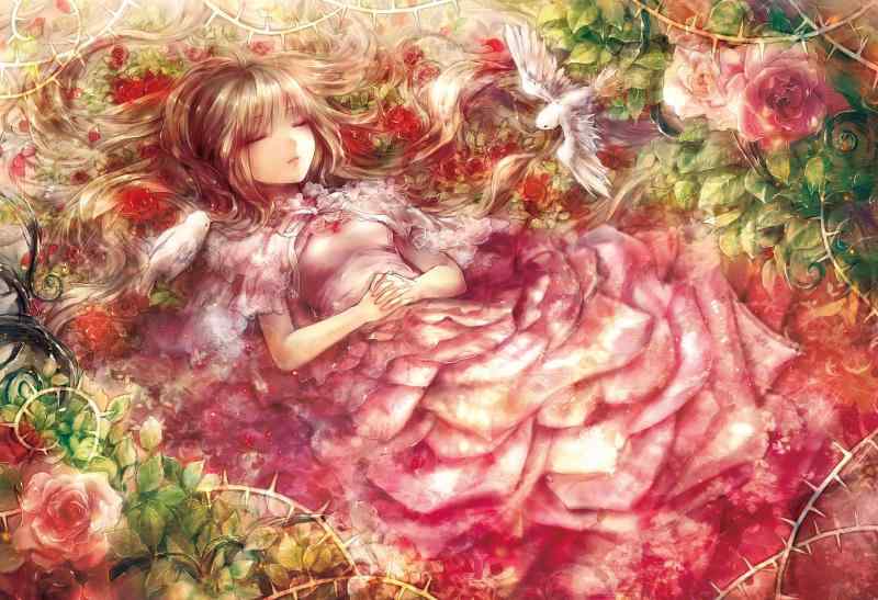 300ピース ジグソーパズル ファンタジックアート ねむり姫物語（26x38cm）本体サイズ :26x38cm(C)Illust おにねこ/工画堂スタジオ