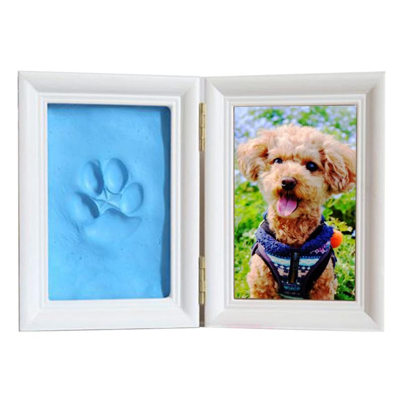 モデルノ ラ テール 足型キット フォトフレーム メモリアル 写真立て 赤ちゃん 犬 肉球 型取り 2つ折り 誕生日 写真 粘土 YM-285-PFインテリアに馴染む白色のフレーム。お気に入りの写真と足型を一緒に飾っていただきます。粘土に手...