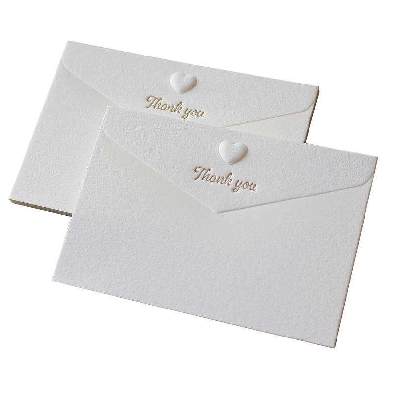 BAY LETTERPRESS メッセージカード サンキューカード 10枚 ミニサイズ THANK YOU 活版印刷 エンボス加工 88×60mm【商　品】メッセージカード