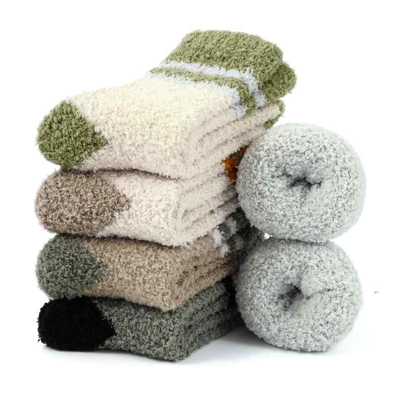 [Yazon] 靴下 メンズ 冬 もこもこ靴下 ルームソックス 室内 防寒 暖かい靴下 厚手ソックス 男性くつした 冬用 おしゃれ 保温 モコモコソックス 部屋着 冷え取りくつ下 24-27cm 5足セット【あったか靴下 ルームソックス メ...