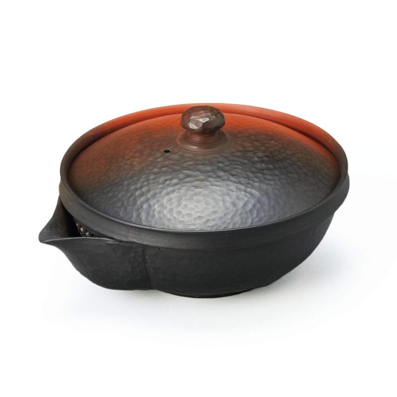 ヤマキイカイ(Yamakiikai) 急須 弘二窯変平丸 16×10×高さ8cm 常滑焼 化粧箱入 Y51