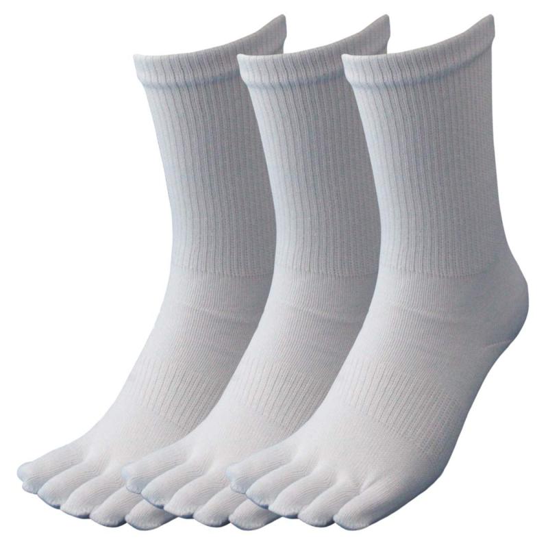 [ハヤシ] 靴下 メンズ 純綿 5本指 3足組 軍足 丈夫でムレない湿り気なしの超純綿靴下 綿100% 白 ソックス 24.5〜27cm サポータ付 CH621純綿糸使用で通気性バツグンで蒸れずに快適。太番手の糸を使っているので気持ちの良い...