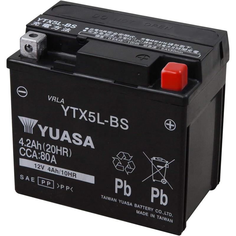 TAIWAN YUASA BATTERY ユアサ YTX5L-BS互換 バイク用 バッテリー 国内液入り 充電済みこの商品については、液別タイプのバイク用バッテリーに予め液入れを行い、充電した状態で出荷しております。(液入り充電済みの為、商...