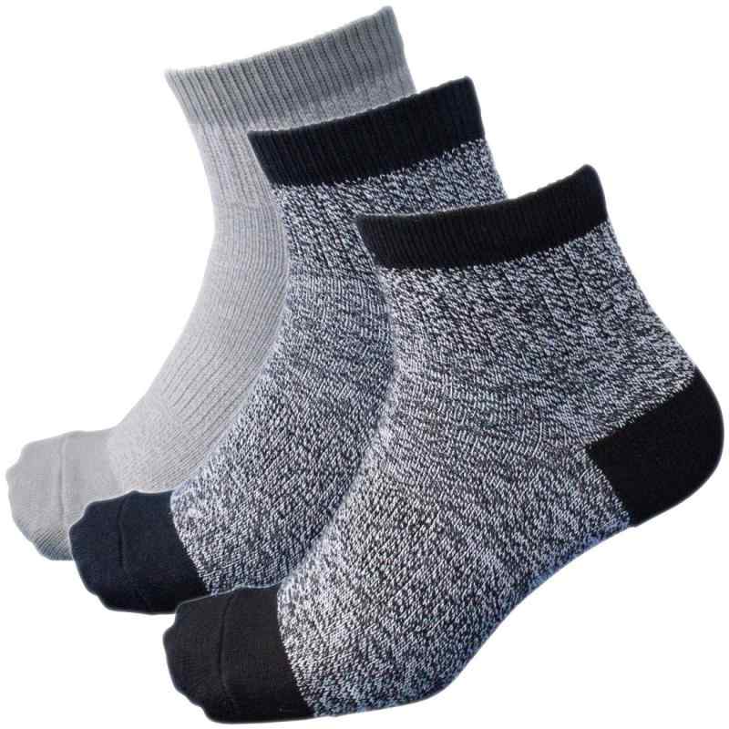 [ハヤシ] 靴下 メンズ ミドル丈 3足組 先丸 綿 軍足 「強い＋綿」糸の強度と風合いにこだわったZ撚糸 綿100％ 杢 24.5〜27cm PM870蒸れにくい綿100％のミドル丈ソックス。糸の作りにこだわったZ撚糸使用。Z撚糸は糸の撚...