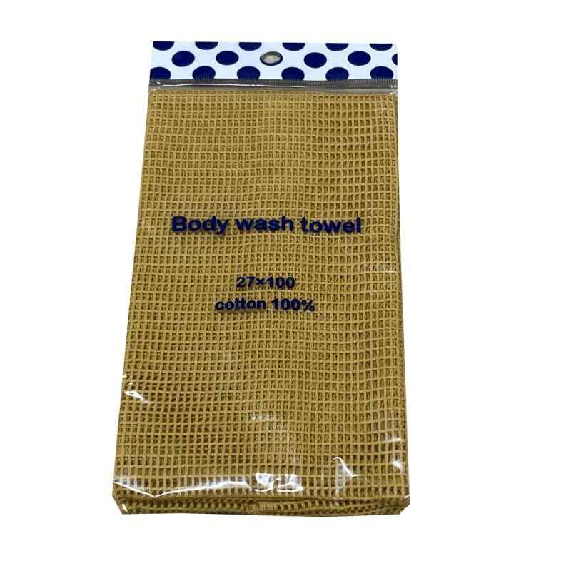 ボディタオル 1枚 グリーン 綿100% 27x100cm 肌に優しい 泡立ち 日本製 ボディウォッシュタオル メッシュお肌に優しい綿100%のボディタオル。メッシュ地の固めの組織で編み上げています。サイズ：約27x100cm 素材：綿10...