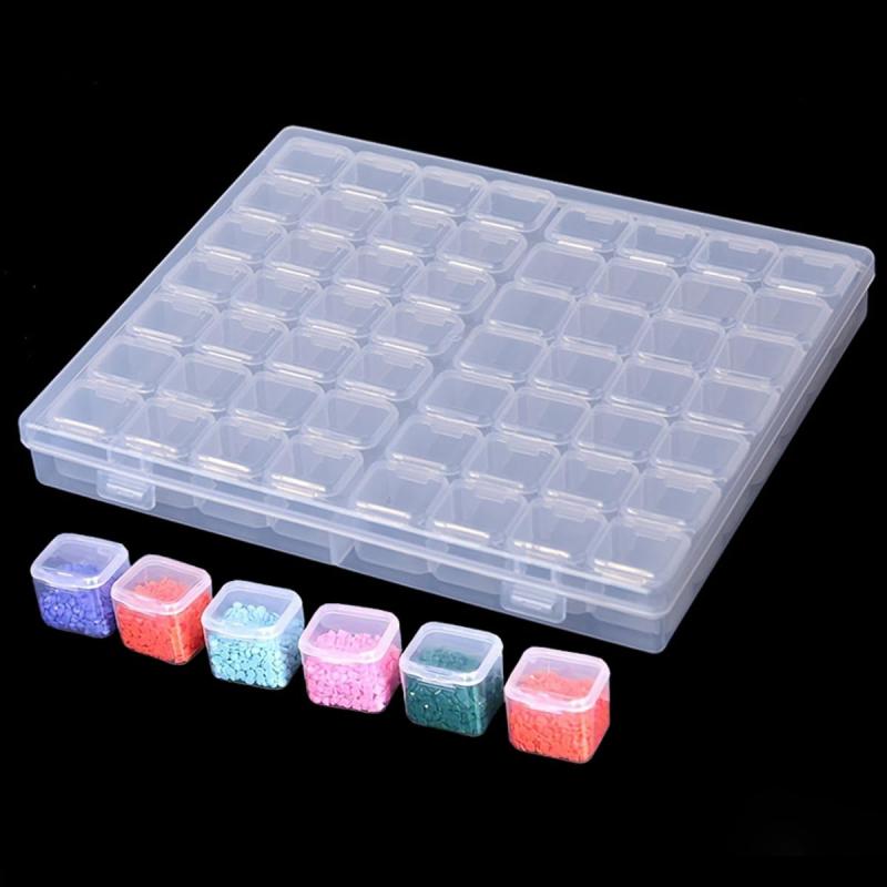 EKEZATA PP製 透明 小物収納ケース 小物入れ ケース 小物ケース 小分けケース 透明ケース 収納 ビーズケース ネイル ジュエリー収納 DIY アクセサリー 雑貨【収納容器】収納ケース（56個小分けケース）のサイズ：約21x17....
