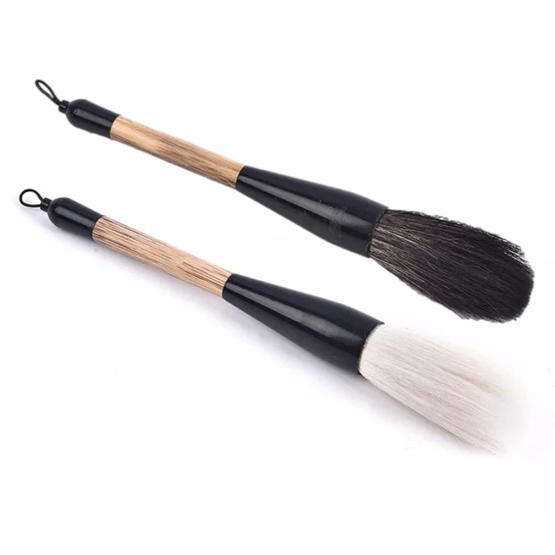 NOELAMOUR 書道筆 太筆 習字筆 中国筆 提斗筆 筆 写経 書道道具 習字道具 羊毛 硬毛 (2本セット)中国伝統の書道筆 太筆2種2本セットです。毛質が柔らかく墨含みが良い羊毛、毛質が硬く楷書体を書くのに適した硬毛の2種類をセット...