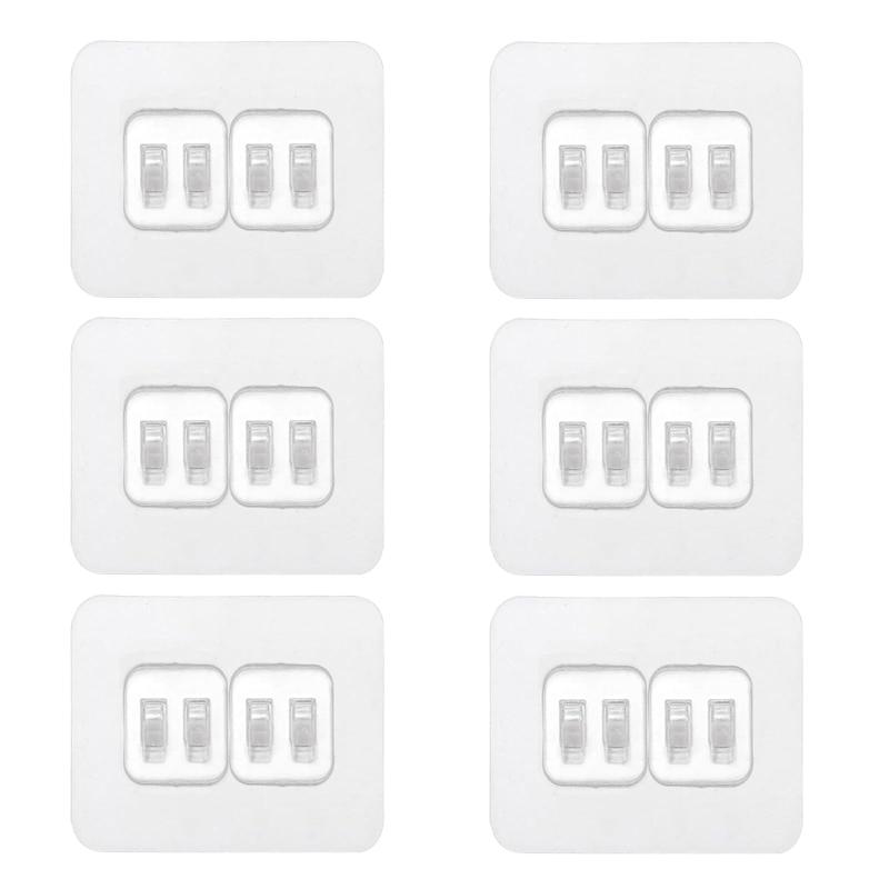 PrimeBlis 壁掛けラック用フック 壁掛けフック 鉄棚固定 強力粘着テープ 透明タイプ 防水 壁掛けラック固定用フック キッチン/風呂場/トイレ 跡残らない 目立たない1