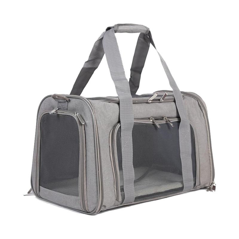 BTtime ペットキャリーバッグ 猫用キャリングバッグ 折りたたみ式 ペットキャリー 中・大型猫用・小型犬 飛び出し防止 傷防止 ベルト脱着可 洗えるマット 通気性 軽量 大容量 耐荷重6KG お出ペットキャリーバッグ