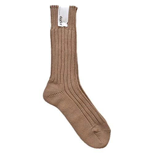 デカ decka ヘビーウェイトプレーン リブソックス Cased heavy weight plain socks de-01 (MENS, Beige)