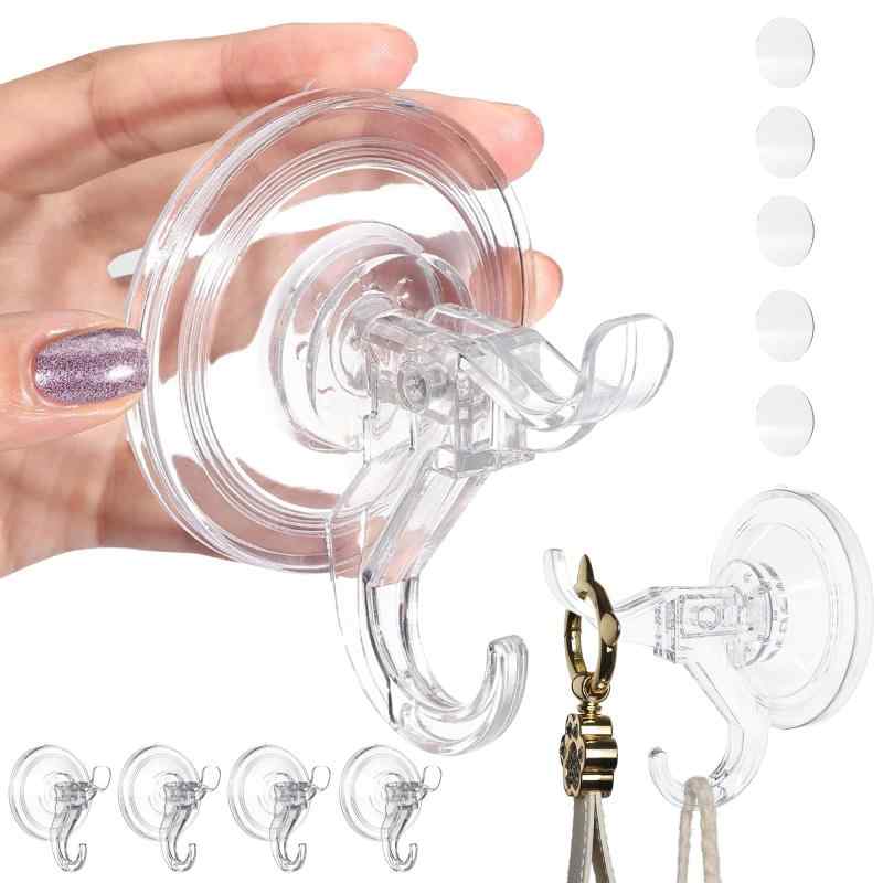 Aetubree 吸盤 フック 強力 耐荷重5kg 補助板付き 粘着 真空 壁掛けフック 繰り返し使用可能 壁 傷つけない 浴室 風呂 キッチン オフィス 天井 玄関 賃貸 石膏ボード用（透明）Aetubreeのマウントブラケットで、薄型テ...