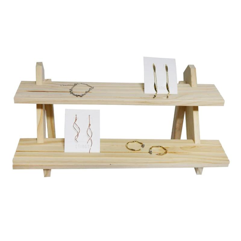 NAJMECHOY 木製フレーム ジュエリー収納ラック 多層ディスプレイスタンド カウンターディスプレイスタンド ジュエリー 時計 リング イヤリング 用多目的木枠：棚は原木でできています。よく磨いて滑らかなエッジを修正します。くぎを2セッ...