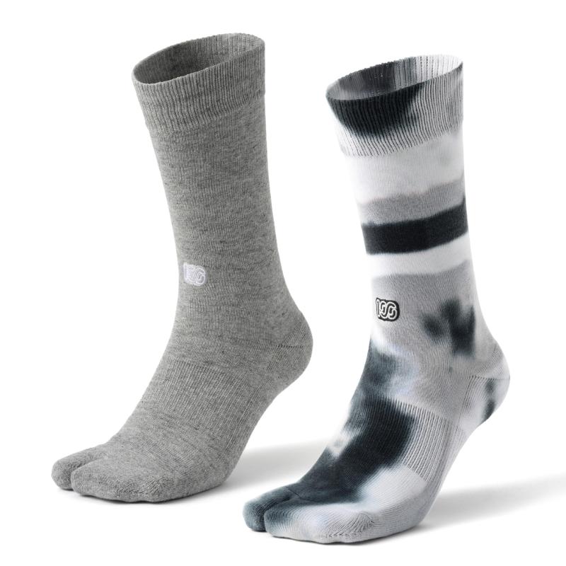 [ONEHUNDRED ATHLETIC] NODAL x 100A SOCKS "TIE-DYE &amp; HEATHER GREY" SET綿100%