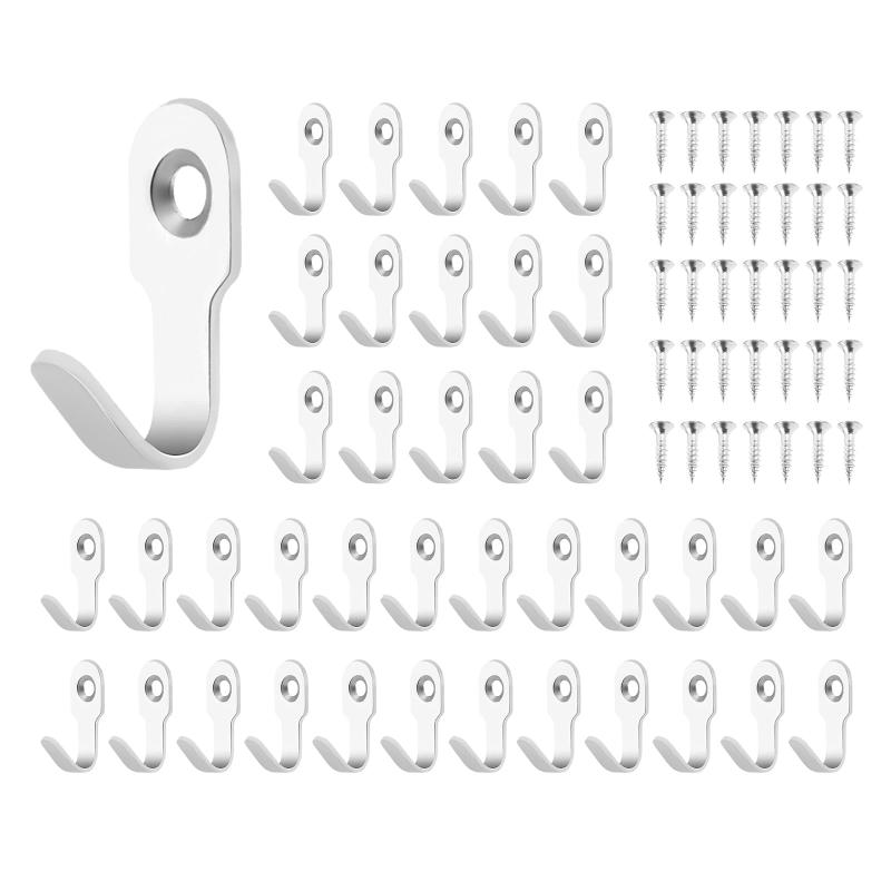 壁掛けフック 40個セット ネジ式フック Mgoodoo ウォールフック ミニフック ステンレス製 耐荷重 吊り下げ収納 帽子/鍵/コート掛け 玄関 浴室 寝間 台所などに適合 Mgoodoo ネジ付き [並行輸入品]【デザイン】メタルフッ...