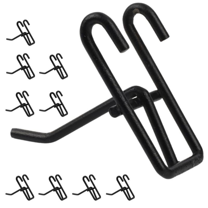 ドットコムプライム メッシュパネル フック 陳列 商品を掛ける ネットフック ブラック【収納に便利なネットフック】メッシュパネルに固定できるフックです。小物の整理や収納、商品のディスプレイにお使いいただけます。あまり長すぎず多くの量販店で使...