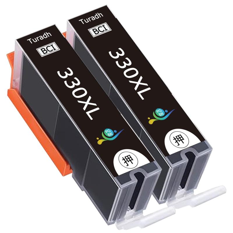 BCI-330XL キャノン 用 330 Canon 対応 TS8530 TS8630 TS8730 TS8830 プリンター インク BCI-330PGBK 2本セット 純正 と併用可能 互換 インクカートリッジ 【Turadh】【対応機...