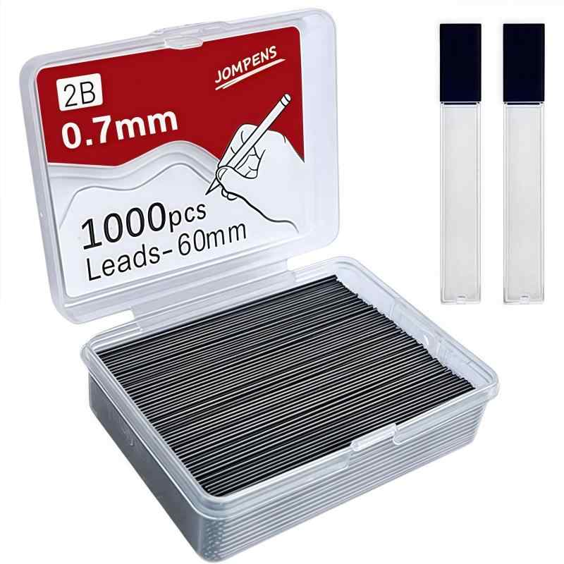 MHSKNHW シャーペン 芯 0.5,0.7,0.9 2b 大容量 1000本 長さ60mm 持ち運びが簡単 学生ギフトボックス (ミリメートル, 0.9)【大容量 】1つのプラスチックボックスに1000本のシャープペンシル芯が入っていま...