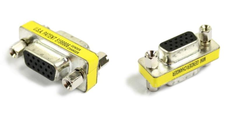 OEM 【2個セット】 小型アダプタ D-Sub15ピン(ミニ)メス × D-Sub15ピン(ミニ)メス [VGA端子]