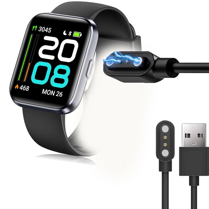 Lamshaw for ID208 Plus スマートウォッチ ケーブル, USB 磁気充電ケーブル 磁気吸着 1メートル WMK ID208 Plus 1.8インチ/Quican ID208 Plus 1.8インチ/ENOMIR ID20...