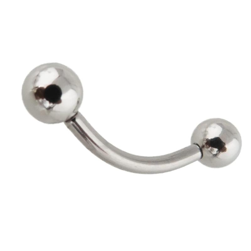 [PIAcollection] ボディピアス バナナバーベル 20G 0.8mm アイブロー へそピアス シルバーカラー サージカルステンレス 内径 6mm ボール径 3mm bb20gsv6/3●素材：サージカルステンレス ●ゲージ：20...