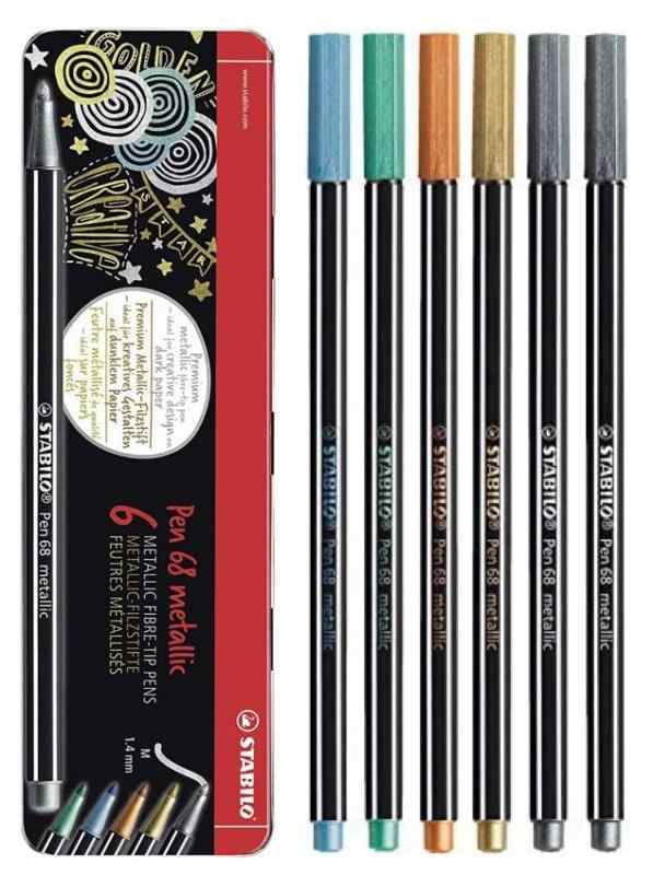 STABILO(スタビロ） 水性フェルトペン ペン68 メタリック 6本入り5色セット 6806-8-32 [並行輸入品]