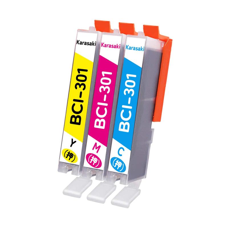 Karasaki BCI-301 BCI-300 互換インク キヤノン(canon)用 BCI-301/300 BCI-301 C M Y 3色セット 対応機種:PIXUS TS7530【残量表示対応/個包装】【対応機種】：プリンター PI...