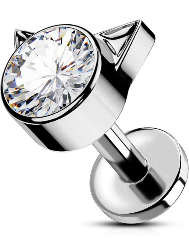 [OUFER] 16G Tragus Cartilage Forward Helix Stud Earrings Titanium Monroe Labret Lip Internally 5/6/8/10/12mm Medusa Flat...