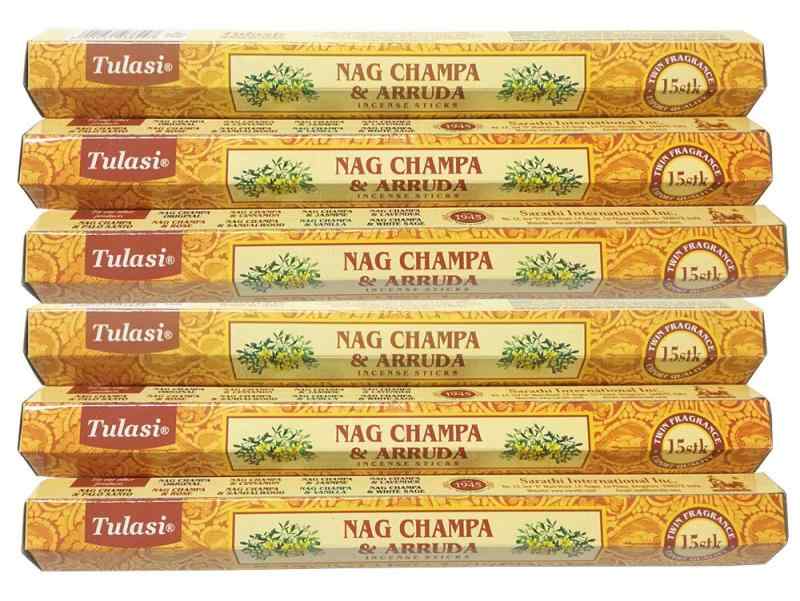 ユーインターナショナル Tulasi ナグチャンパ &amp; アルーダ スティック 6個セット 1箱15スティック×6箱サイズ:1箱15スティック×6箱香り:アルーダ原産国:インド内容量:20g