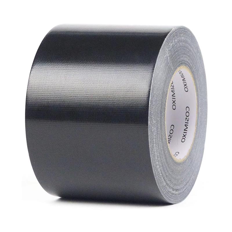 COSIMIXO 黒の布テープ,3in x 50m,捆包用テープ,強力,柔軟性,残留物なし,全天候型,手で引き裂く-修理用のバルク値,工業用,業務用COSIMIXO 1ロール,布テープ -の寸法は3in x 50m,の太さは210mic。パ...