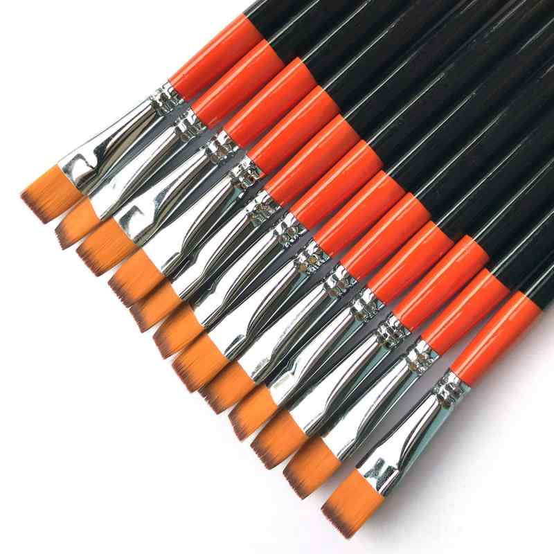 ONE HAPPY CHOICE ブライト ペイント ブラシ プレミアム 品質 合成 クロテン ヘア アクリル 水彩 油 ガッシュ ペインティング用 学生 専門家 アーティストセットに含まれている12個のペイントブラシ。さらに注文すると最大...