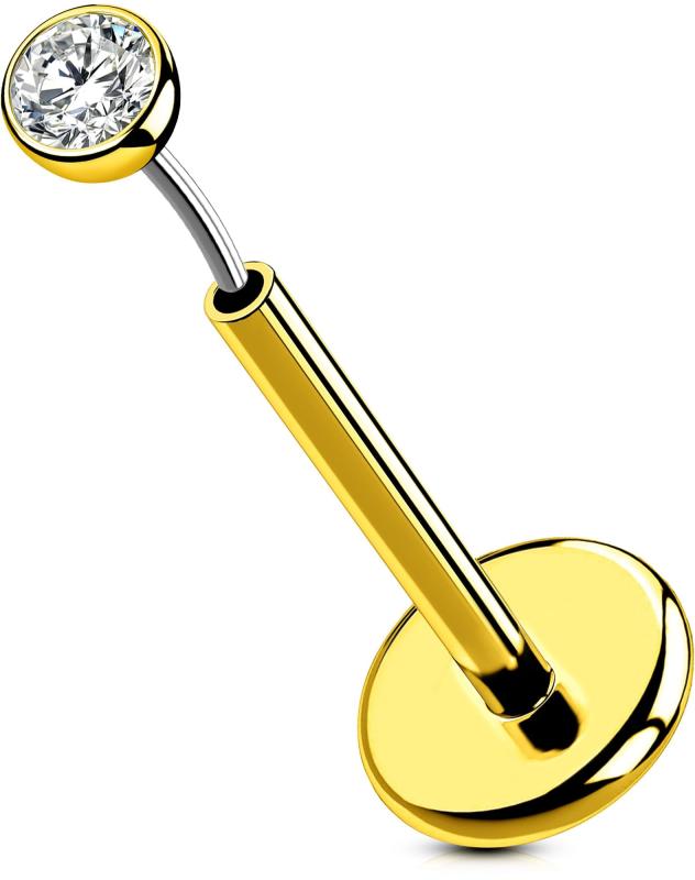 OUFER Body Piercing Titanium 20G Lip Nose Piercing Stud 5/6/8/10/12mm Labret Earring Jewellery Threadless Nose Bar Push ...