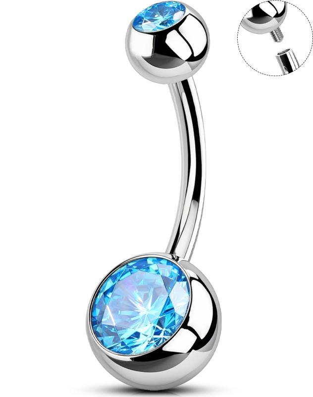 OUFER Body Piercing Iternally Belly Bars Piercing 316L Stainless Steel Navel Piercing Jewellery 14G Belly Button Bars 10...